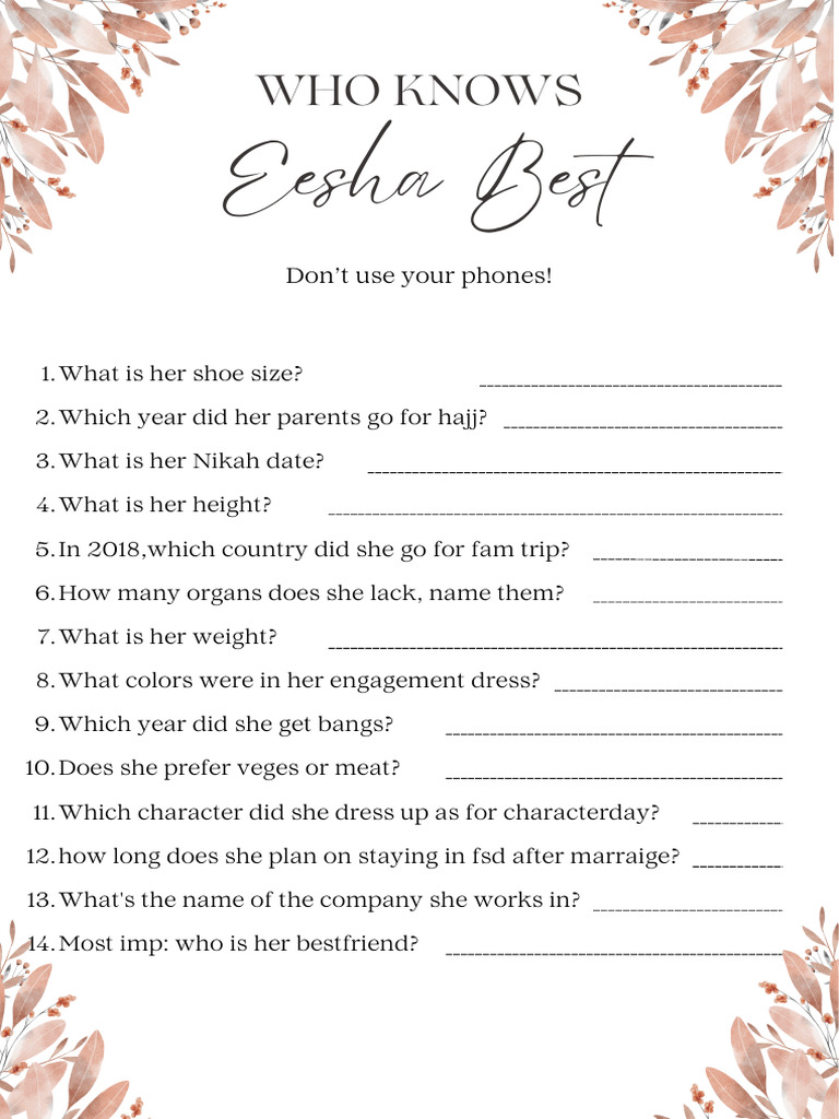 Who Knows The Best Baby Shower Game A4 Document | PDF