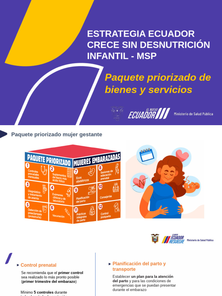 Paquete Prioritario MSP para Niños y Gestantes | PDF | Nutrición ...