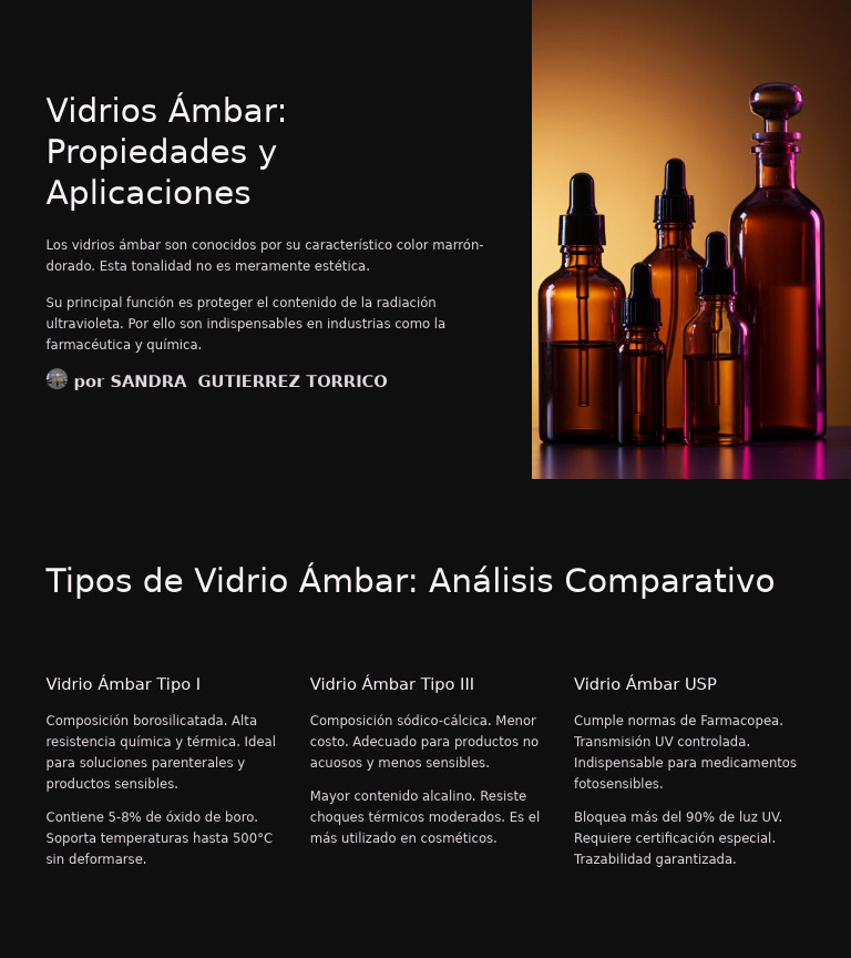 Propiedades del Vidrio Ámbar | PDF