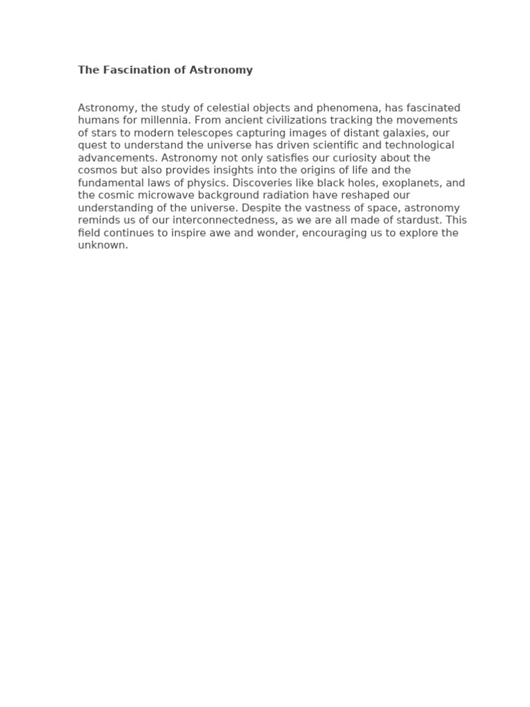 The Fascination of Astronomy | PDF