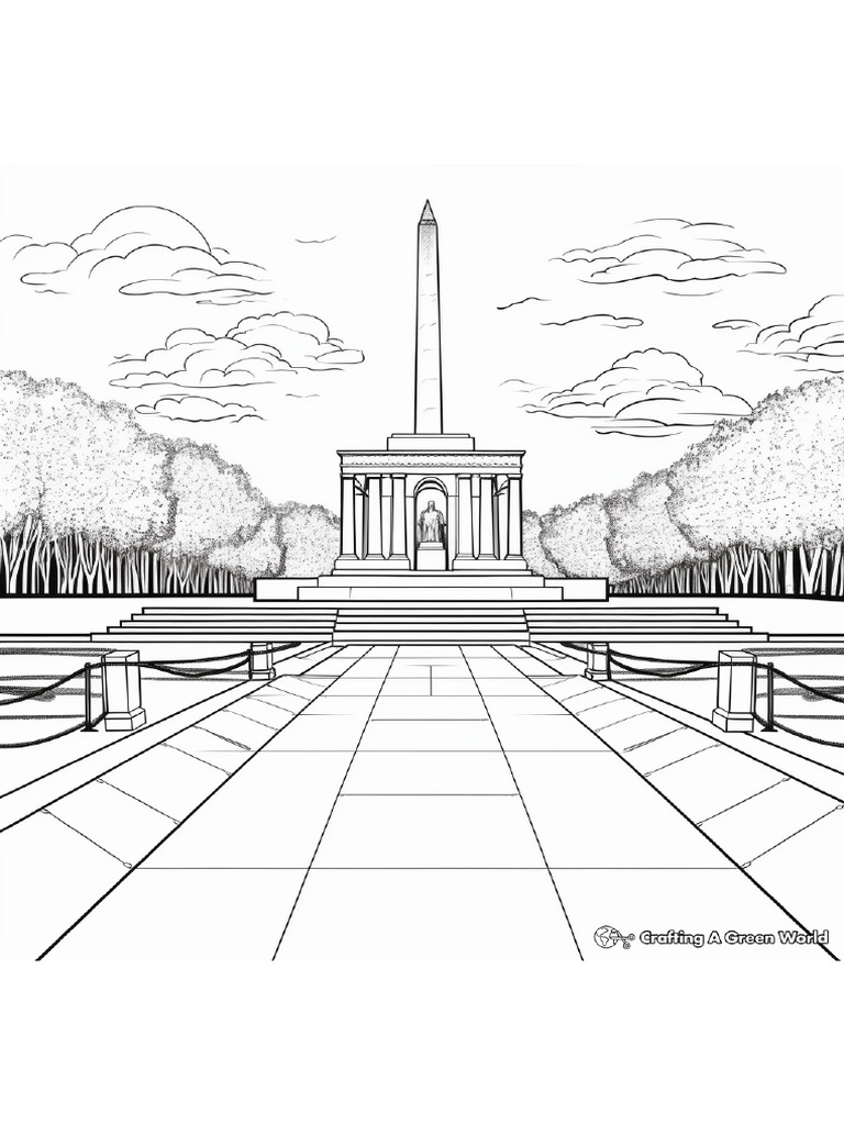 Memorable Us Memorial Monuments Coloring Pages 3 | PDF