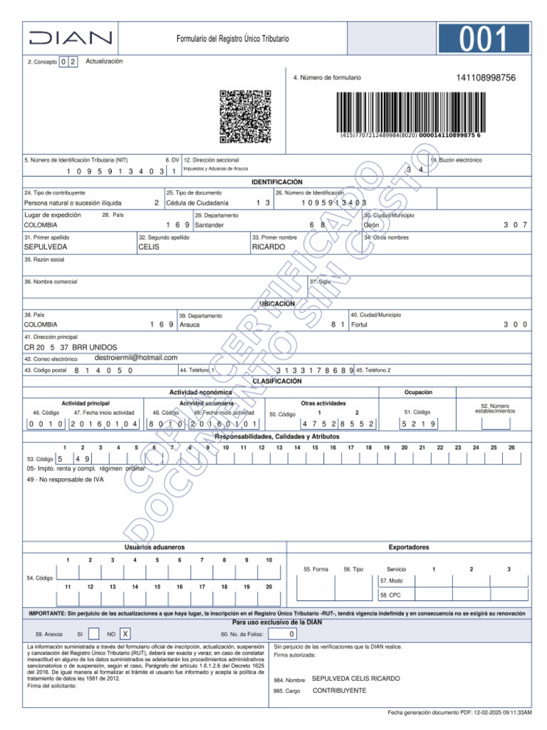 005 Rut Ricardo 2025 Ok | PDF