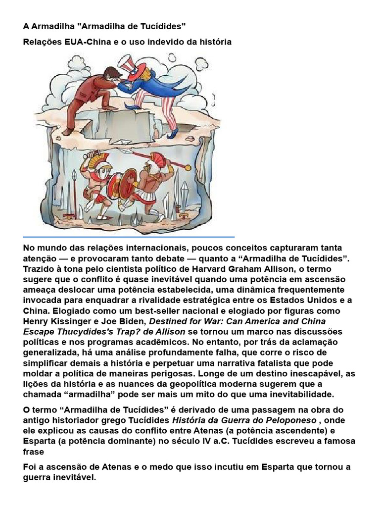 A Armadilha - Armadilha de Tucídides | PDF | Império Alemão | Alemanha