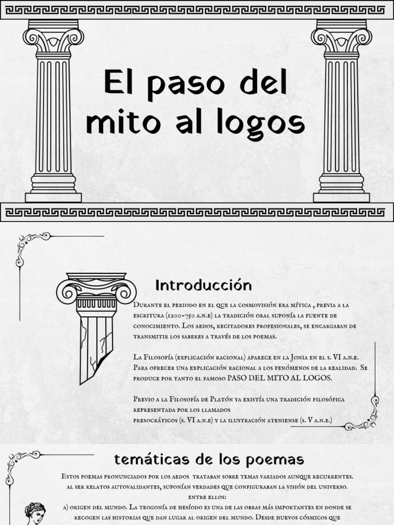 Tema 1 (El Paso Del Mito Al Logos) PDF | PDF