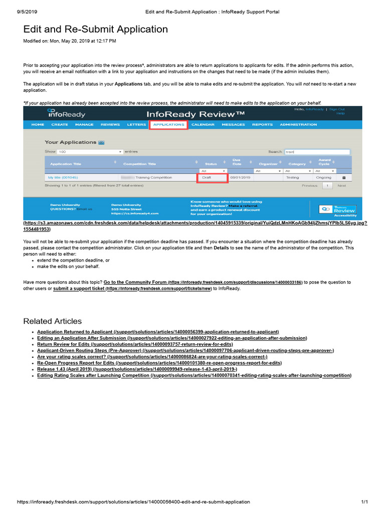 How To Edit and Re-Submit Application | PDF | Software | World Wide Web