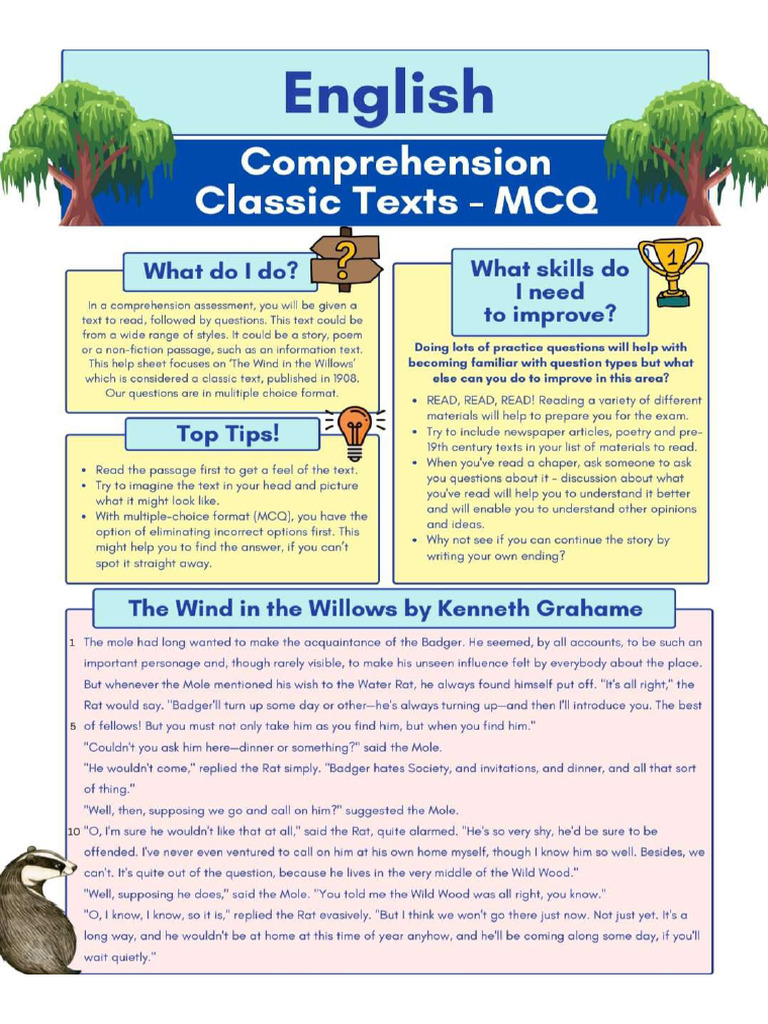11 Plus English Comprehension Classic Texts | PDF