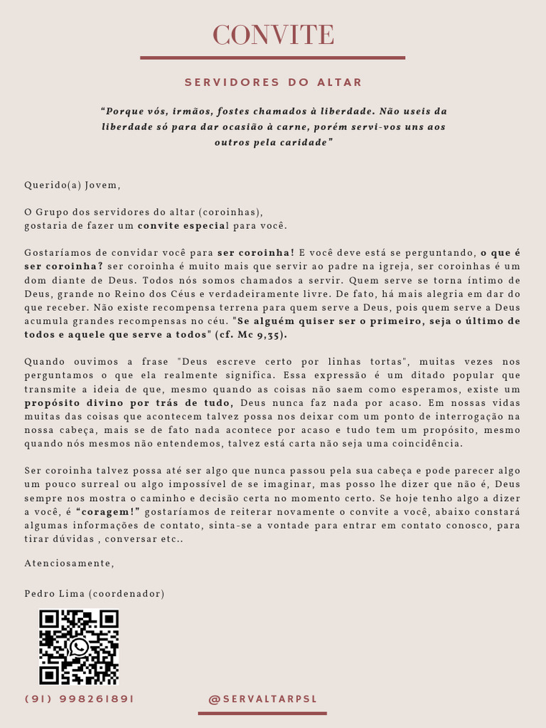 Carta Convite Geral PDF | PDF