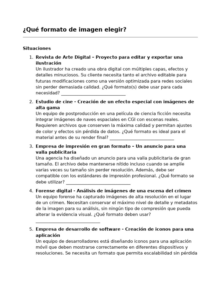 Qué formato de imagen elegir | PDF | Infografia | Software