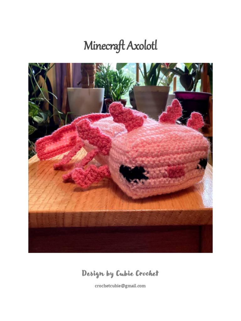Minecraft Axolotl Crochet Pattern | PDF | Crochet | Figured Fabrics