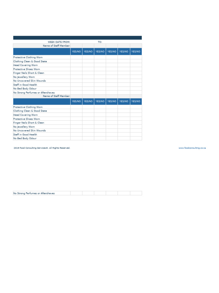 FCS Staff Grooming Checklist 2019 | PDF