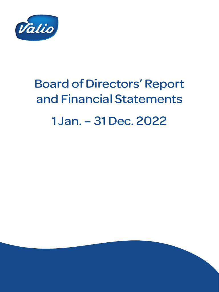Valio Oy Board of Directors’ Report an Financial Statement 2022 FINAL | PDF | Expense | Depreciation