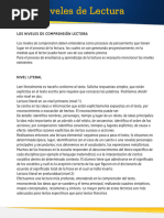 Niveles de Comprensión Lectora | PDF | Comprensión lectora