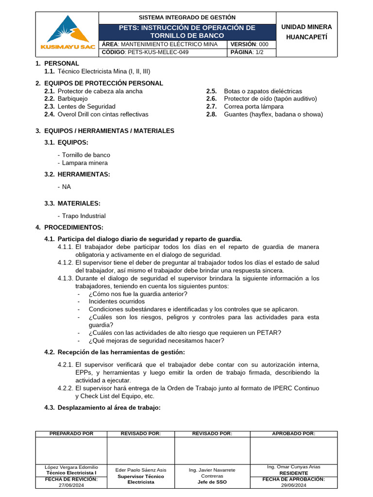 Pets-Kus-Melec-049 Instrucción de Operación de Tornillo de Banco | PDF ...
