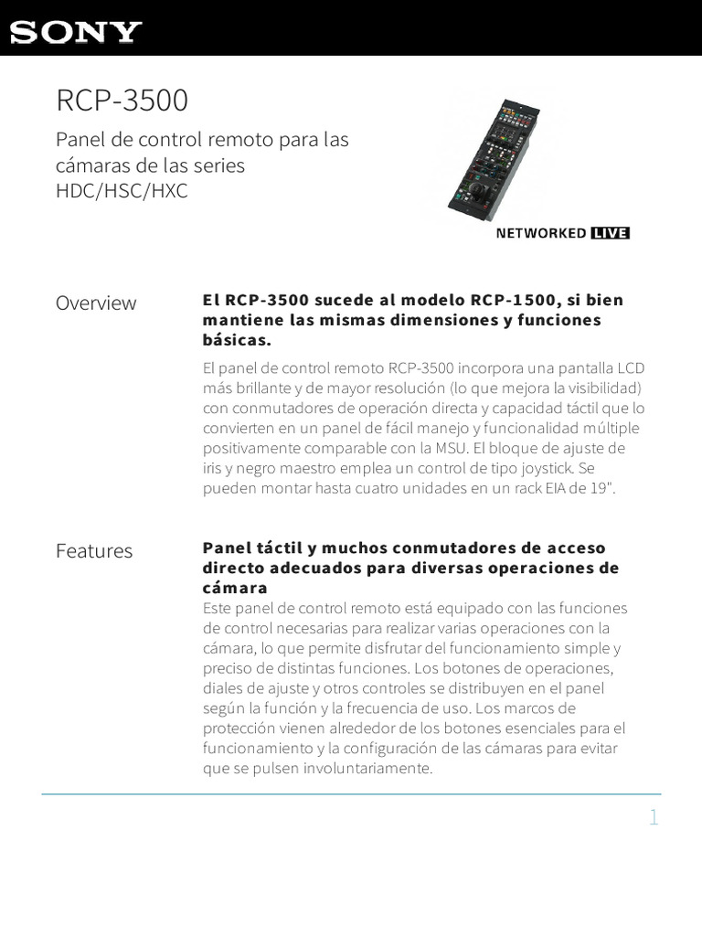 RCP 3500 | PDF | Tecnología de cine y video | Tecnología de pantalla