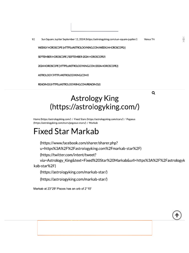Astrology King - Fixed Star Markab | PDF