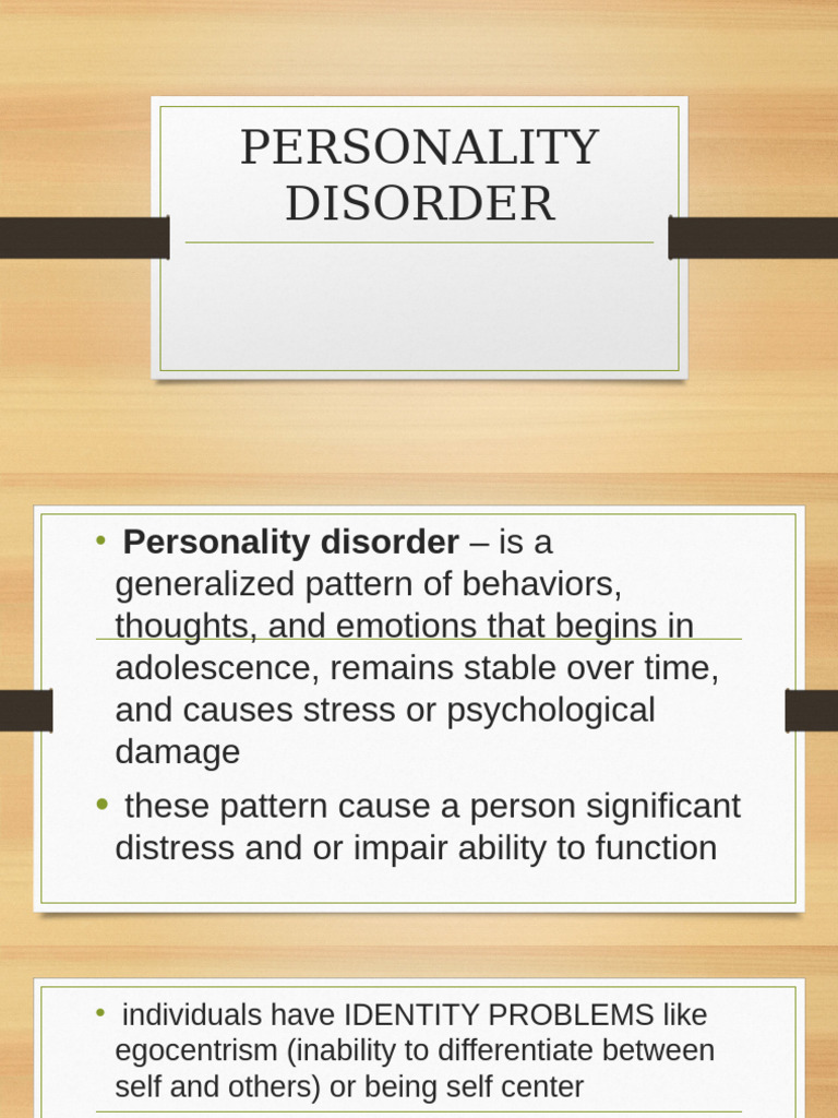 Understanding Personality Disorders: Traits & Treatment | PDF ...