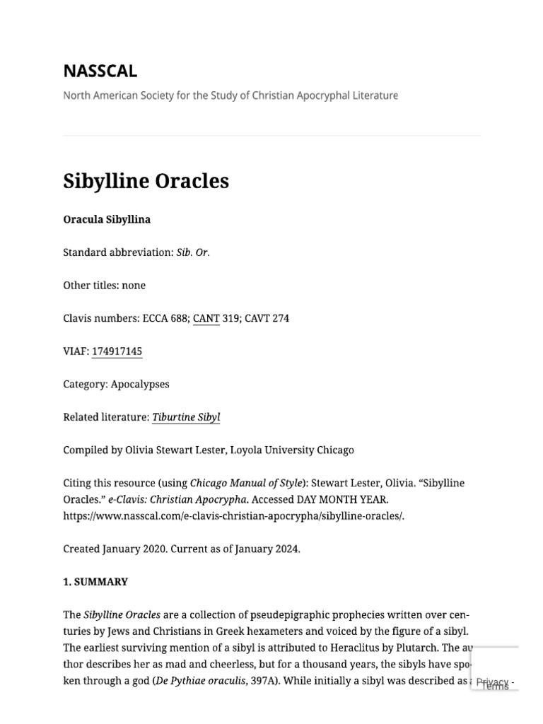 Sybylline Oracles | PDF