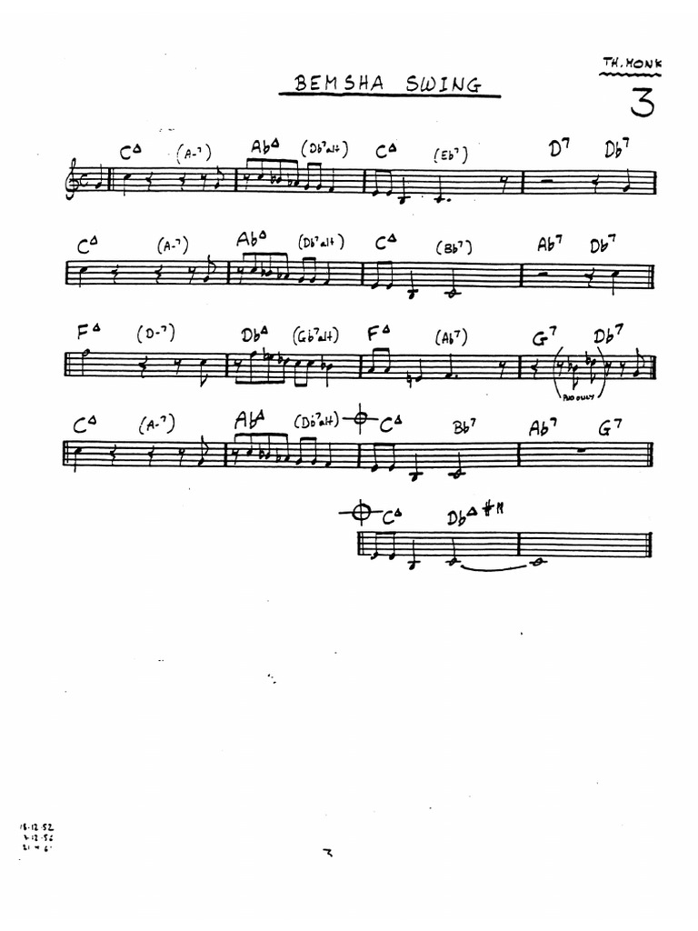 Monk Bemsha Swing | PDF