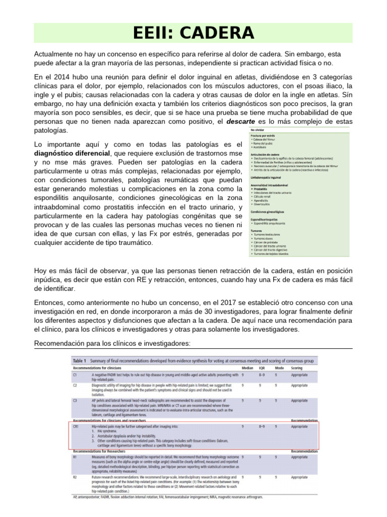 Eeii - Cadera | PDF | Síndrome | Enfermedades y trastornos