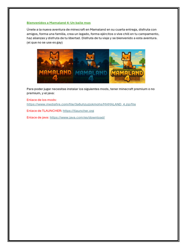 Bienvenidos A Mamaland 4 | PDF