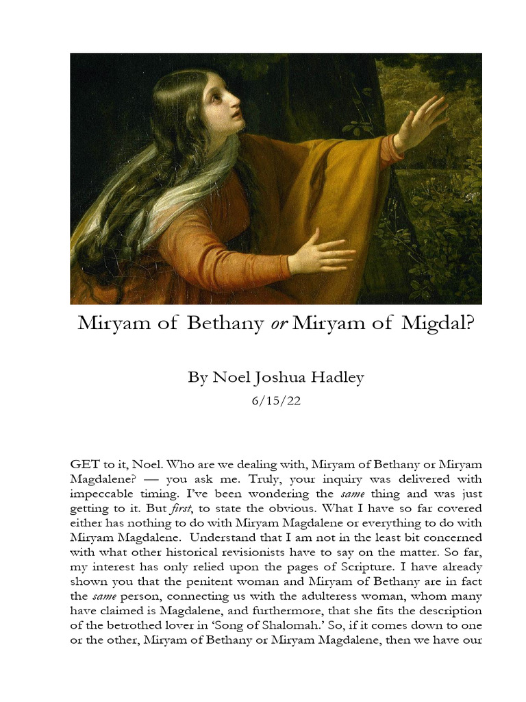 Mary-of-Bethany-or-Mary-of-Migdal | PDF | Mary Magdalene