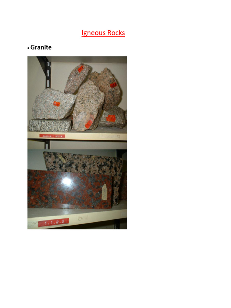 Types and Characteristics of Igneous Rocks | PDF | Natural Materials ...