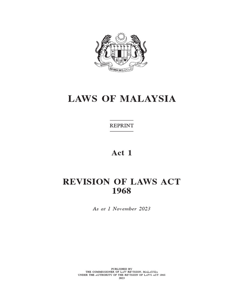 Revision of Laws Act 1968 Malaysia | PDF | Government | Justice
