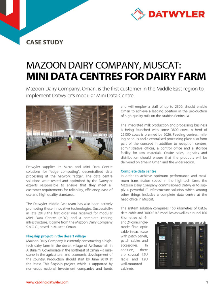 Mazoon Dairy's High-Tech Farm Project | PDF | Data Center | Dairy