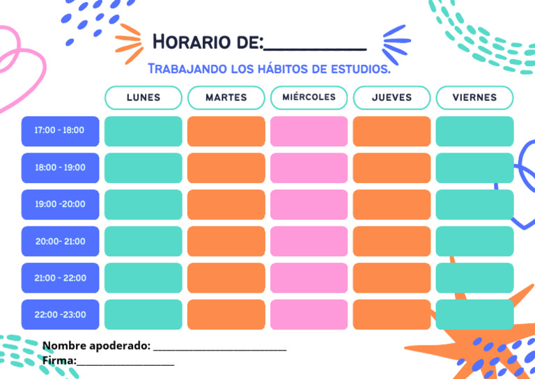 Horario de Estudio y Hábitos | PDF