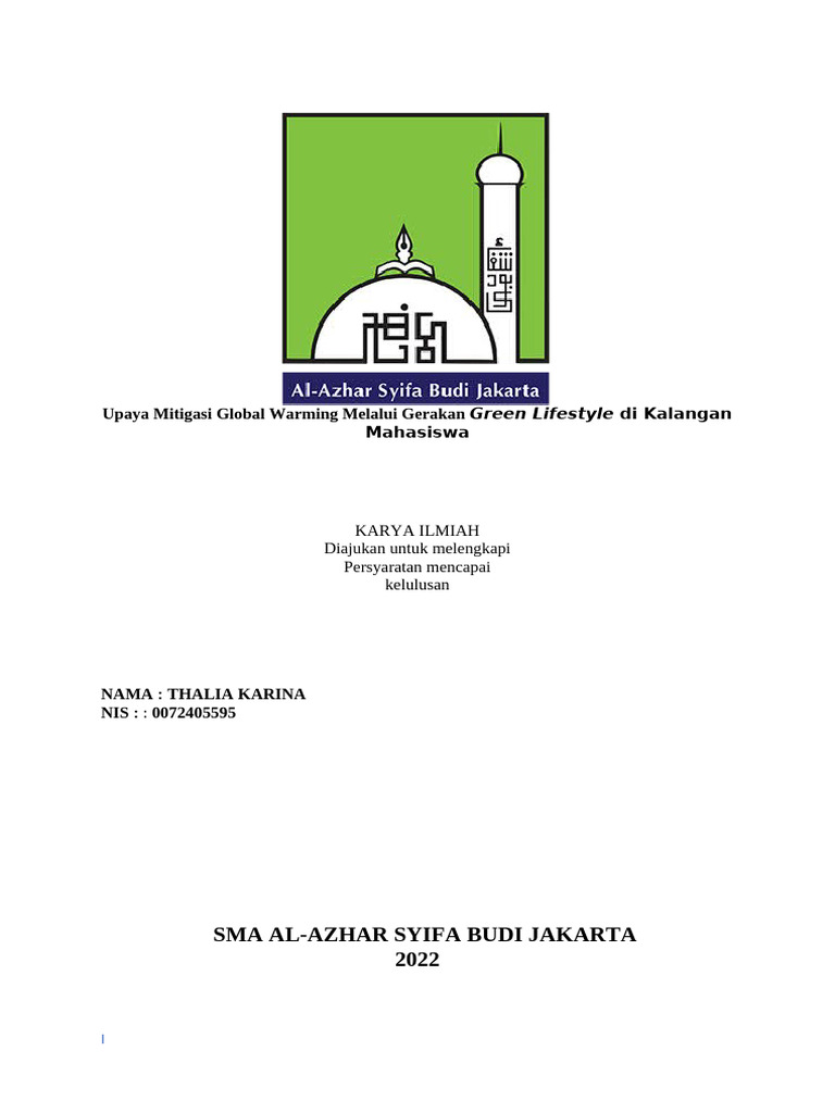 Karya Tulis Ilmiah Pemanasan Global | PDF