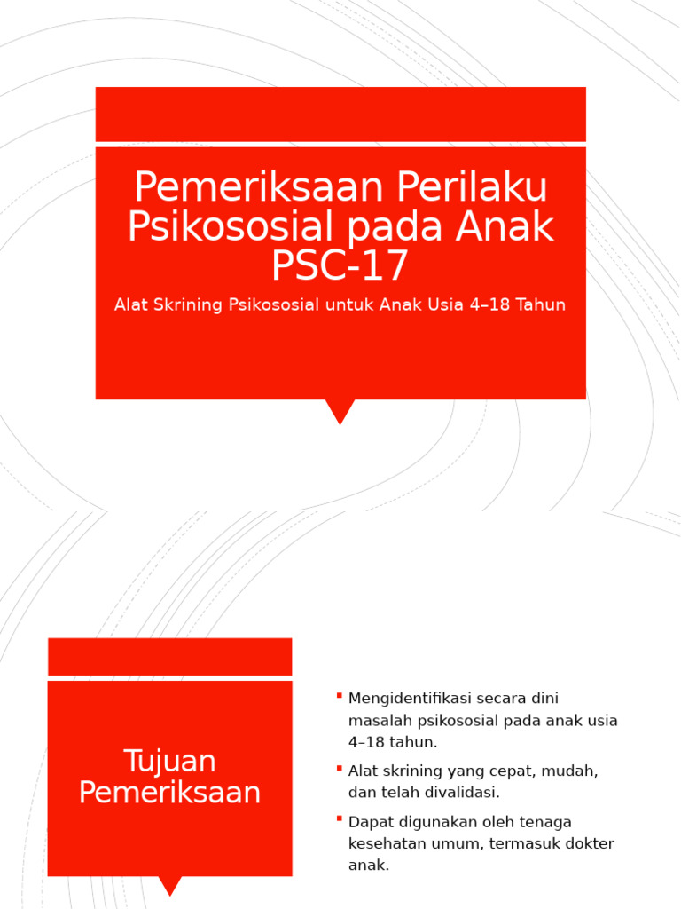 Pemeriksaan Psikososial PSC17 | PDF