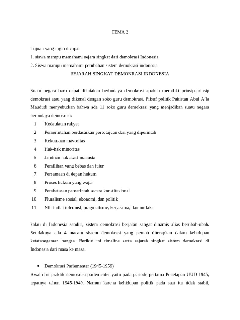Tema 2 - Demokrasi Indonesia | PDF