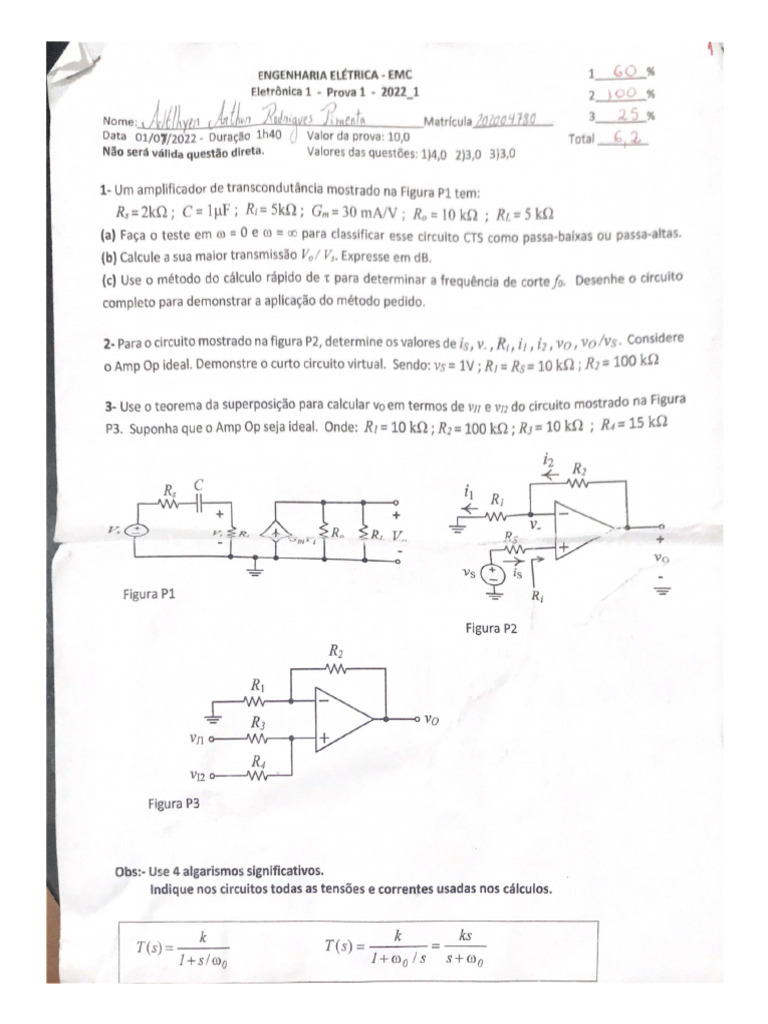 Prova 01 (2022-1) Mara | PDF