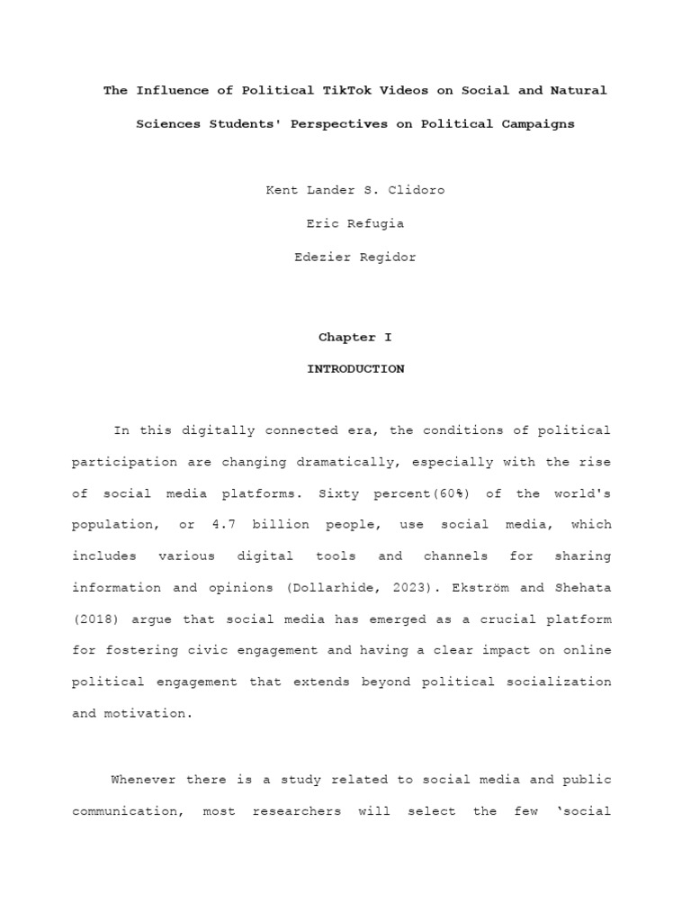 The Influence of Political TikTok Videos On Social and Natural Sciences ...