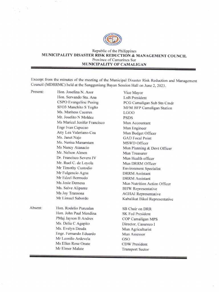 2.3 Approved and Adopted SOP or Manual On EWS | PDF