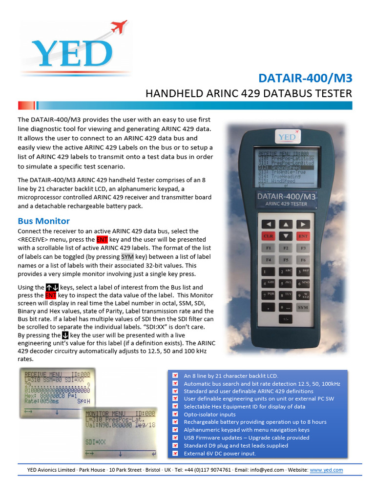 Yed Analyseur Portable Arinc 429 Datasheet | PDF | Binary Coded Decimal ...