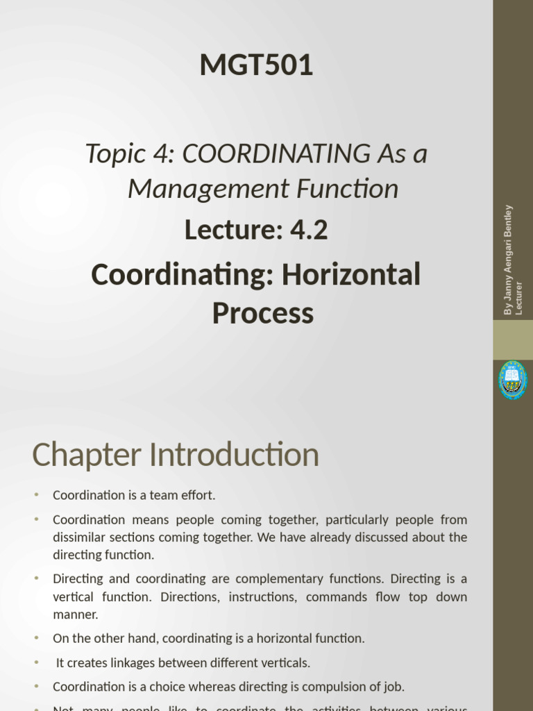 Understanding Horizontal Coordination | PDF | Leadership | Function ...