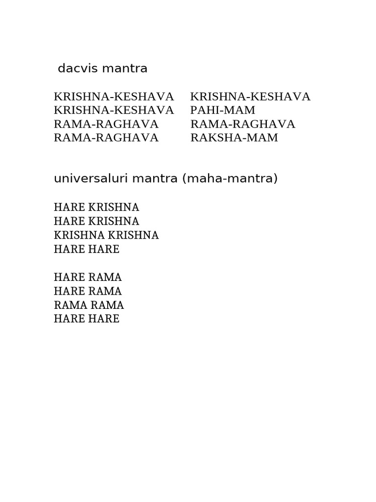 Krishna-Keshava Maha Mantra | PDF