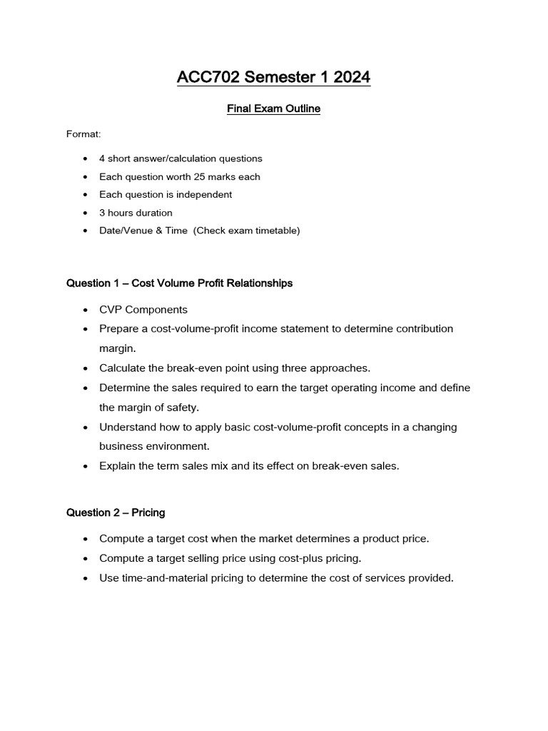 Final Exam Outline | PDF