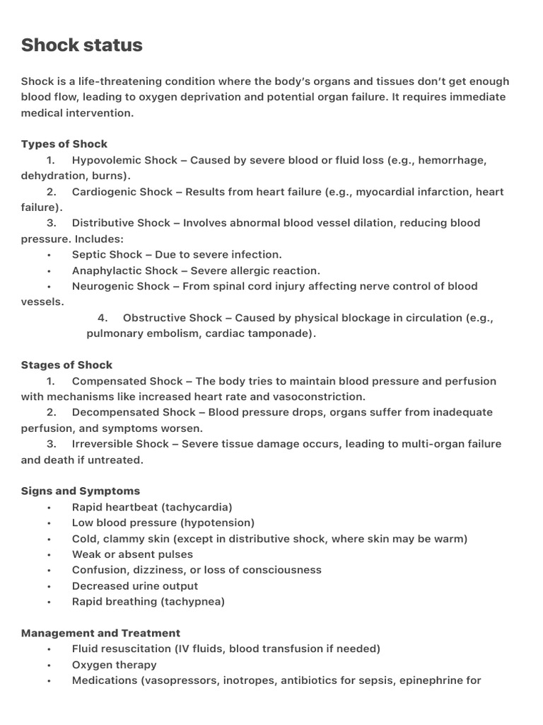 Shock Status | PDF