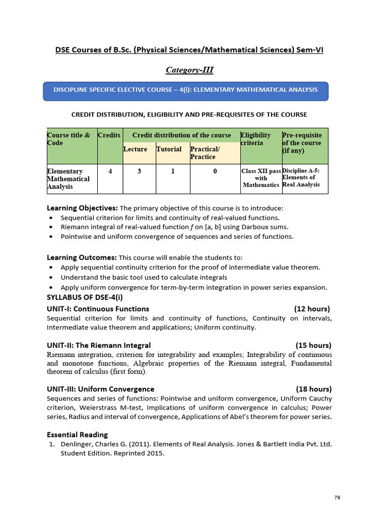 9 8 2024 BSC Sem-6 Maths Dse | PDF | Limit (Mathematics) | Integral