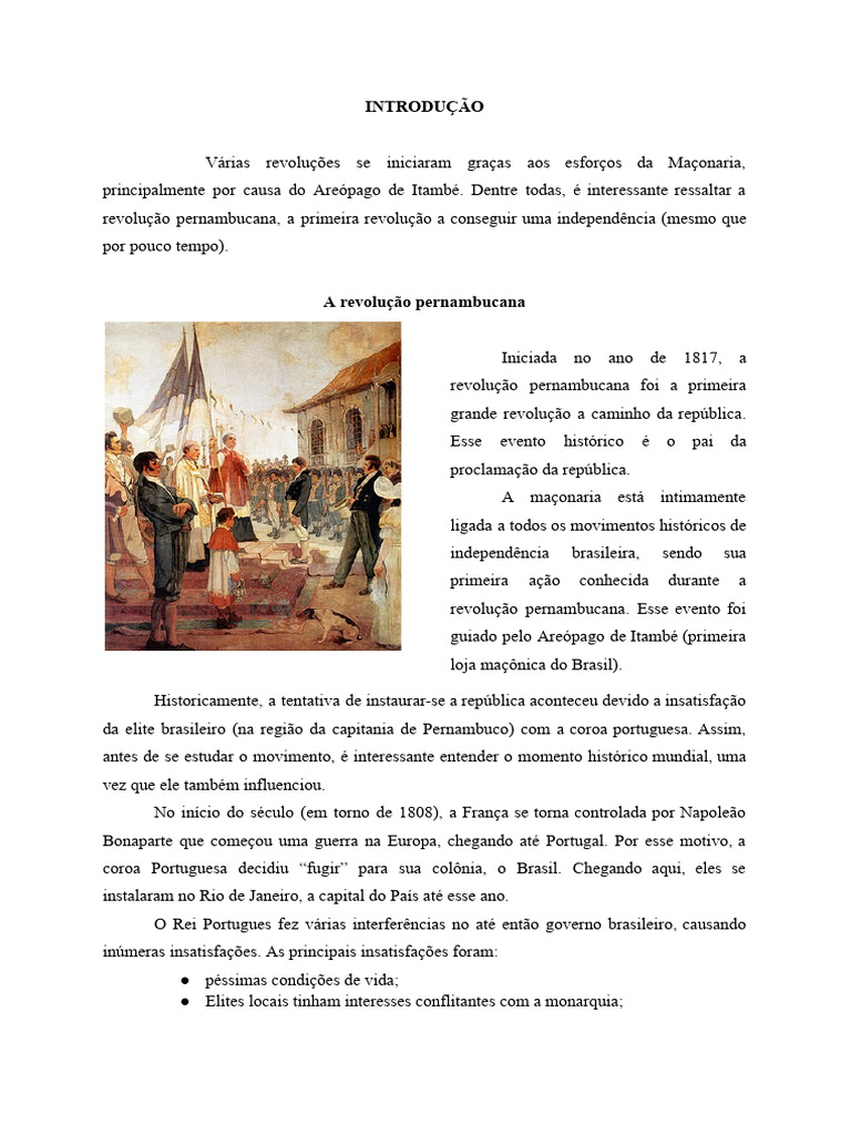 Revolução Pernambucana de 1817 | PDF | Revolução Francesa | Brasil