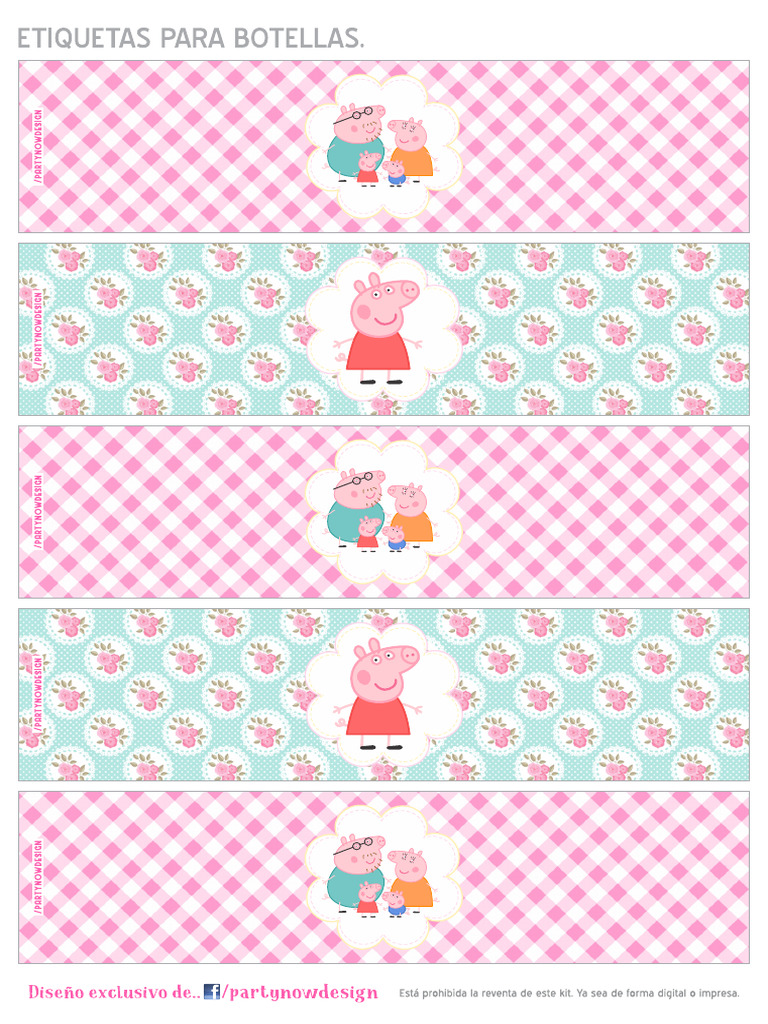 Etiquetas para Botellas PEPA PIG | PDF