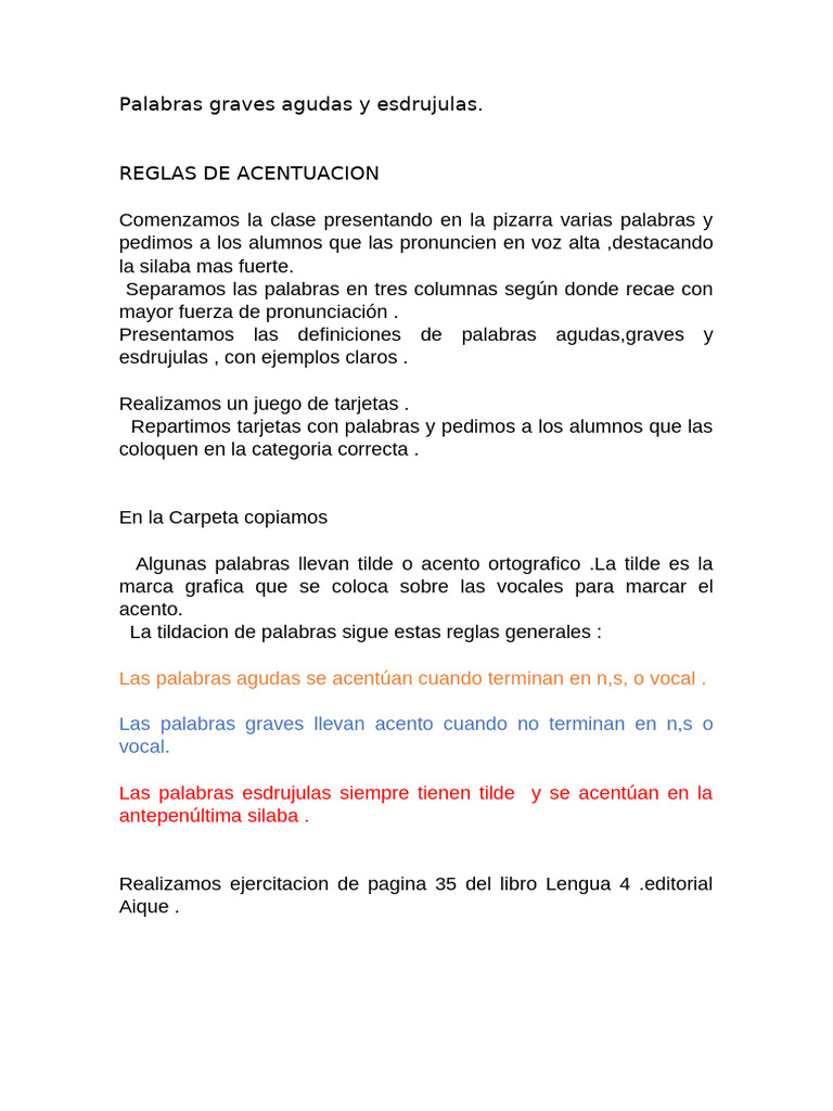 Agudas Graves y Esdrujulas | PDF