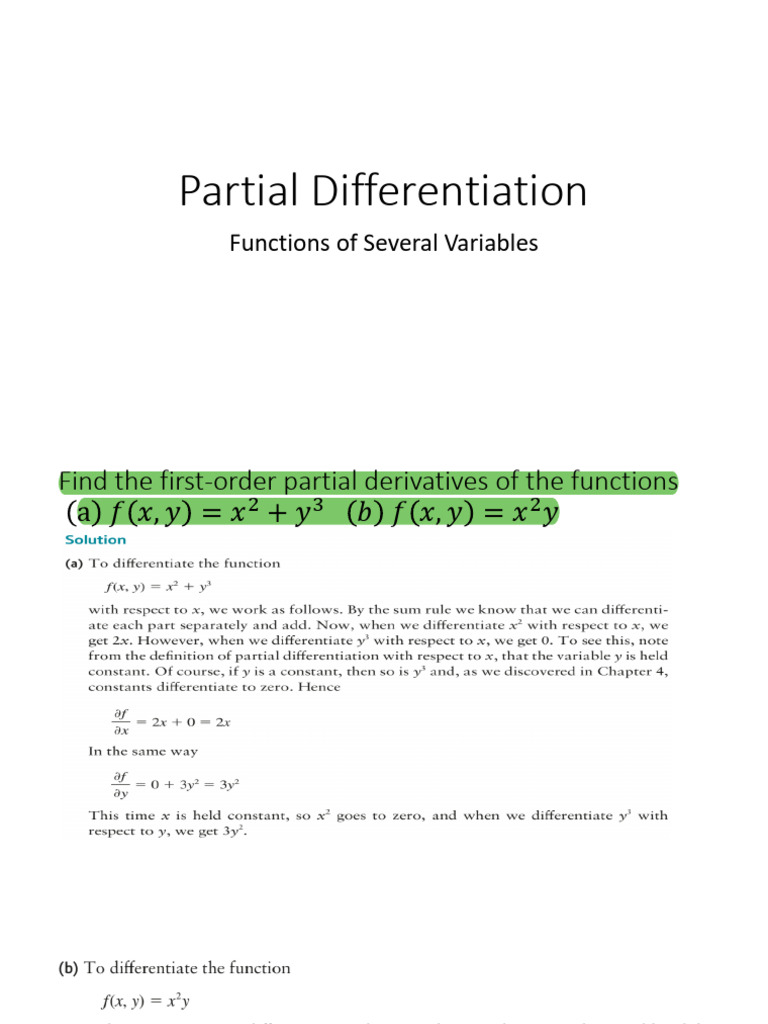 Lec 9 Partial Differentiation | PDF