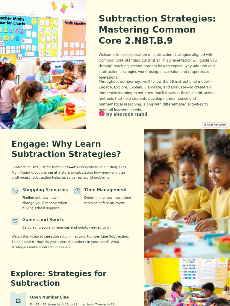 Subtraction Strategies Mastering Common Core 2NBTB9 | PDF | Subtraction ...