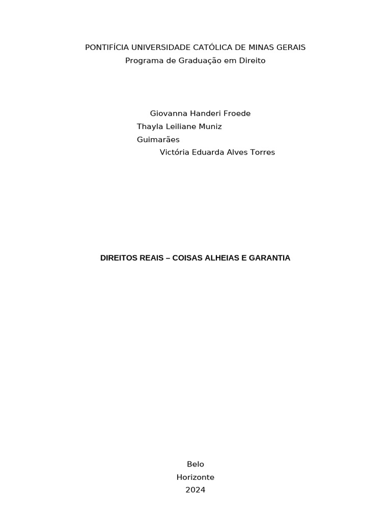 Direitos Reais: Coisas Alheias e Garantias | PDF | Servidão ...