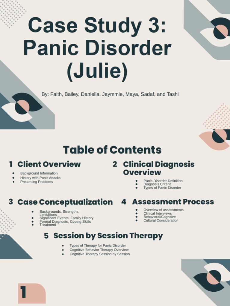 Case Study 3: Panic Disorder (Julie) | PDF | Panic Disorder | Anxiety