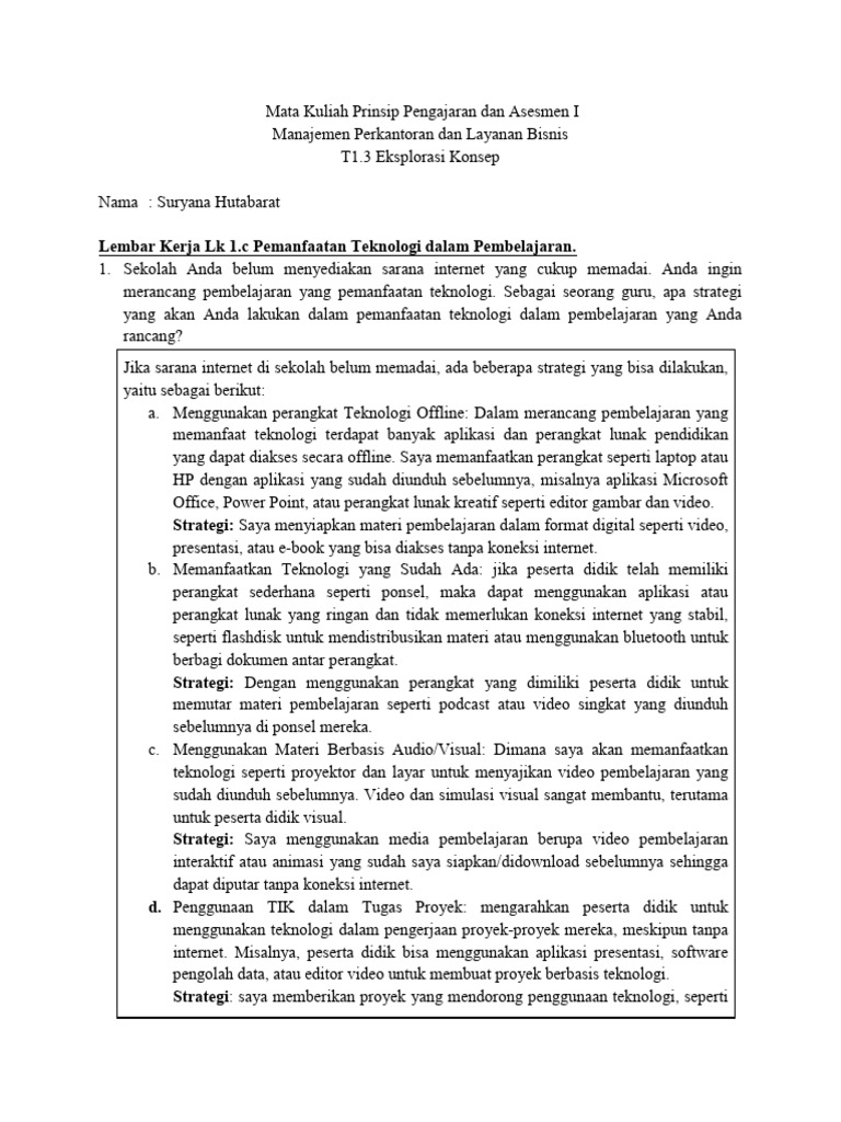 T1.3. LK 1C - Eksplorasi Konsep | PDF