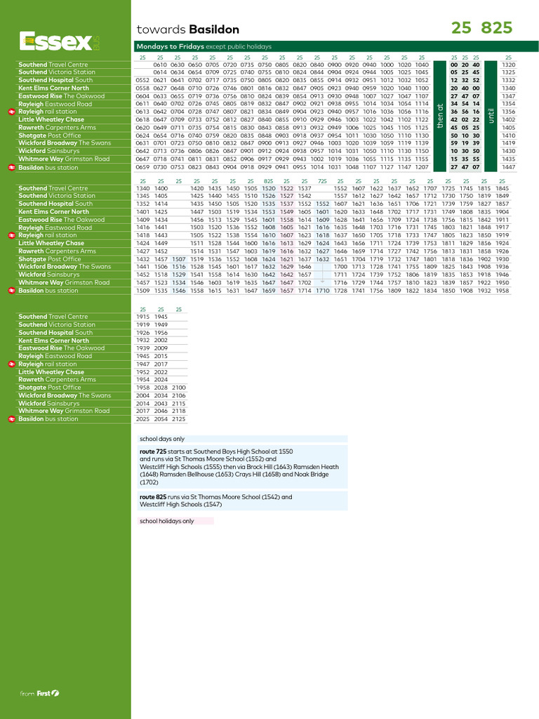 25 825 Basildon - Southend | PDF